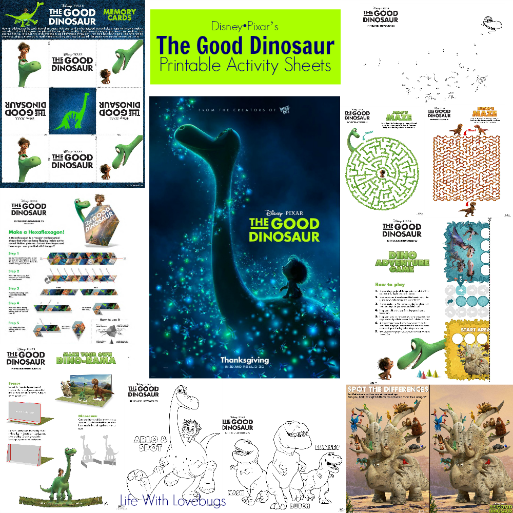 Disney•Pixar’s The Good Dinosaur - Printable Activity Sheets - Life ...